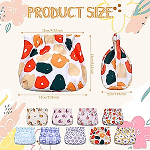 Buryeah 9 Pcs Pocket Makeup Bag Mini Cosmetic Bag Waterproof Squeeze Top Coin Purse Makeup Pouch No Zipper Tiny Pouch Travel Storage for Headphone Card Jewelry, Gifts for Women (5.1 x 4.8 x 0.8 Inch)