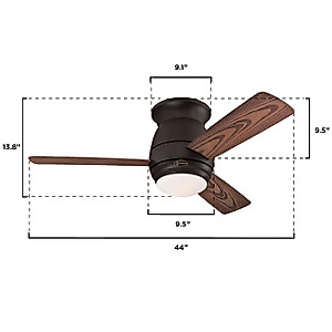 Westinghouse Lighting 74004B00 Contemporary Halley, Smart WiFi Ceiling Fan Compatible with Amazon Alexa and Google Home with LED Light, Indoor/Outdoor, 44 Inch, Black-Bronze Finish, Frosted Opal Glass