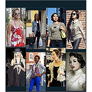 TUOKAY 1920s Pearls Beads Necklace for Women Pearls Strands, Fashion Imitation Faux Pearls Long Necklace Vintage Costume Jewelry Necklace 55 in. Diameter of Pearl 0.32 in. (Ivory)