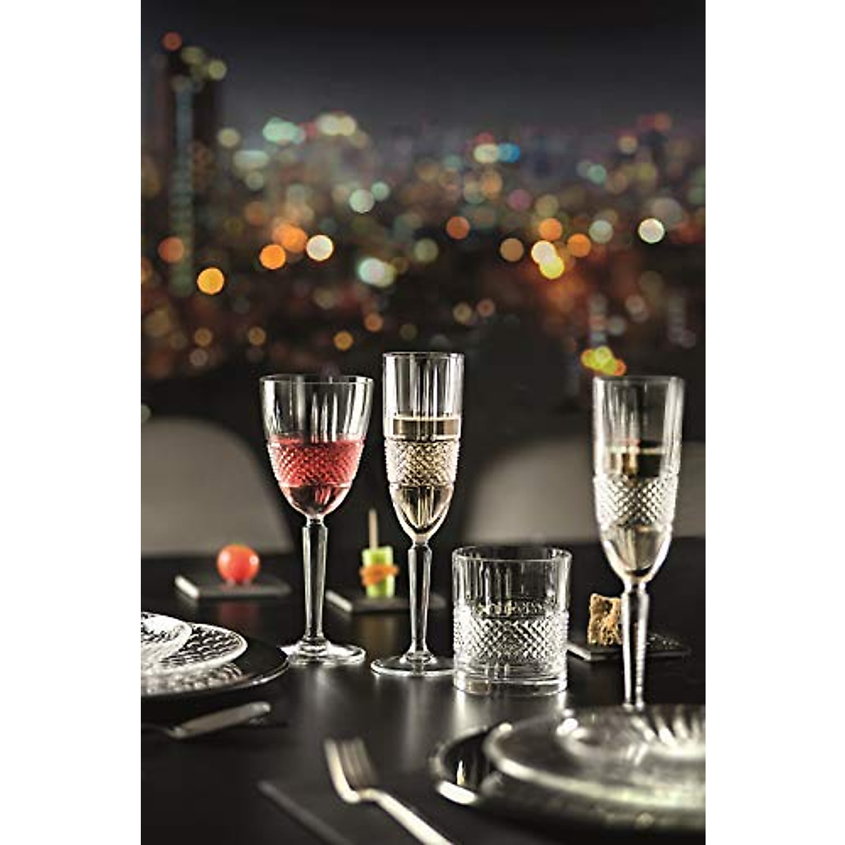 Goblet, White Wine Crystal Glass, Water Glass, Stemmed Glasses, Set of 6 Goblets, 8 oz, Beautifully Designed, by Barski, Made in Europe