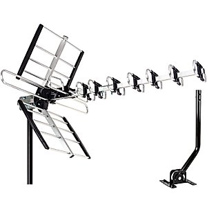 Five Star Outdoor HDTV Antenna up to 200 Mile Long Range, Attic or Roof Mount TV Antenna, Long Range Digital OTA Antenna for 4K 1080P VHF UHF Includes J Mount, 40 ft. RG6 Coaxial Cable