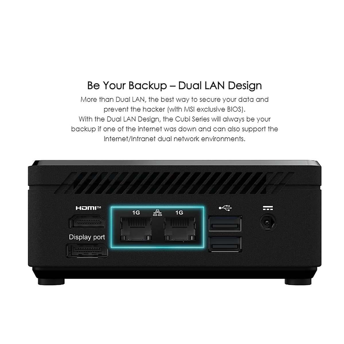 MSI Cubi B0A9 Mini Form Factor Business Desktop, Intel N200 Processor, 32GB RAM, 1TB SSD, Wi-Fi 5 and Bluetooth, Display Port, HDMI, RJ-45, USB 3.2 Gen 2, VESA Mount, Windows 11 Pro, Black