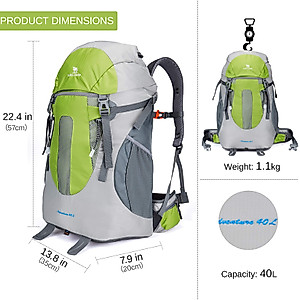 CAMEL CROWN 40L Waterproof Travel Hiking Backpack Lightweight Daypack Handy Camping Outdoor Backpack