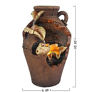 Warm Garden Tabletop Water Fountain Jar Water Fountain Brown Fountain