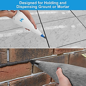 HK Grout Bag for Masonry and Tile Grouting, 13" by 24" Modern Grout Sealer with Pointing Tips for Mosaic Bricks Ceramic Small Joint with Heavy Duty Cement Concrete Mortar Applicator Tool Brick Jointer