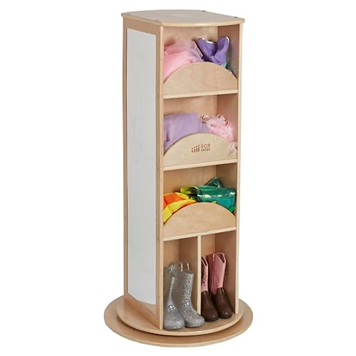 ECR4Kids Rotating Dress-Up Carousel, Costume Organizer, Natural