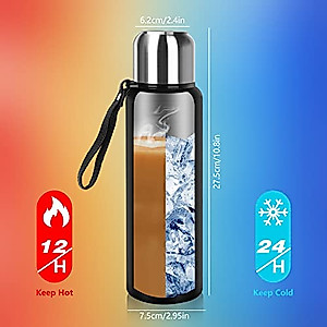 Insulated Water Bottle, 27oz Stainelss Steel Double Wall Vacuum Insulated Bottle with Lids, Sports Water Bottle Thermos Keeps Cold and Hot for Driving, Hiking, Camping, Climbing (Black)