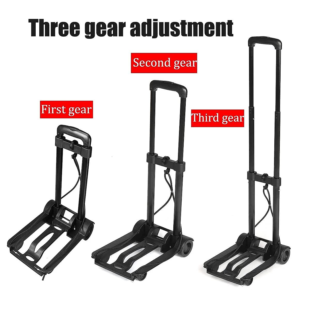 CZP Heavy Duty Folding Foldable Hand Sack Truck Barrow Cart Wheel Trolley Folding Truck Travel Luggage Cart Portable Home Use