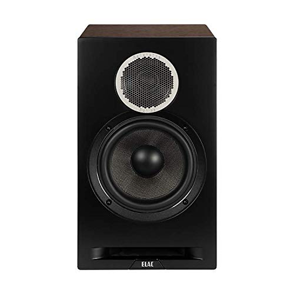ELAC Debut Reference B6.2 Bookshelf Speakers - (Pair) Black Baffle, Walnut Cabinet
