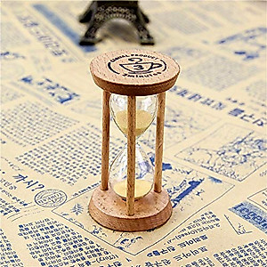 GracesDawn 3 Minutes Wooden Hourglass Yellow Minimalist Modern Home Furnishing