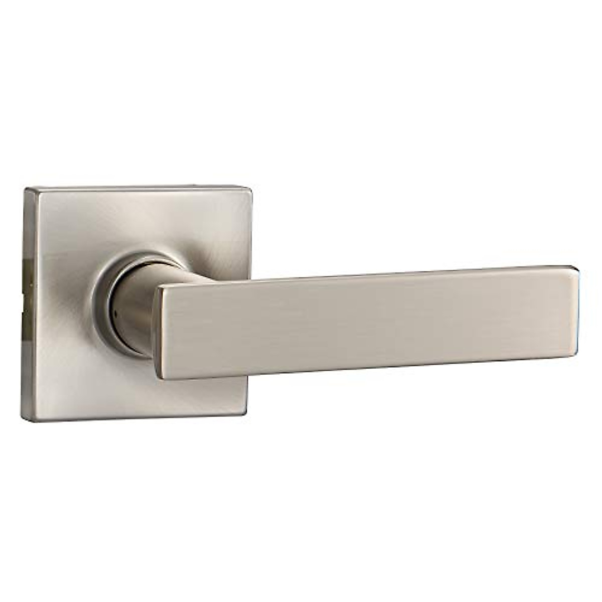 Amazon Basics Contemporary Stamford Door Lever, Passage, Satin Nickel