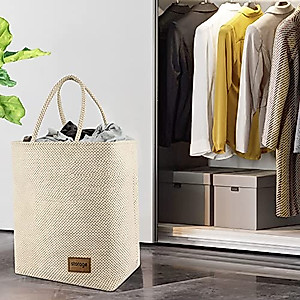 QiANBiRD Laundry Basket Hamper-Large Foldable Tall Unique Laundry Basket Organizer Collapsible Laundry Hamper Fabric Blanket Storage Basket with Handles for Clothes Toys in the Home or Dorm