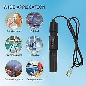 CHICIRIS Electrode, High Accuracy Wide Measuring Range Replacement Parts Probe Sensor Easy for Aquaculture (1.2M)