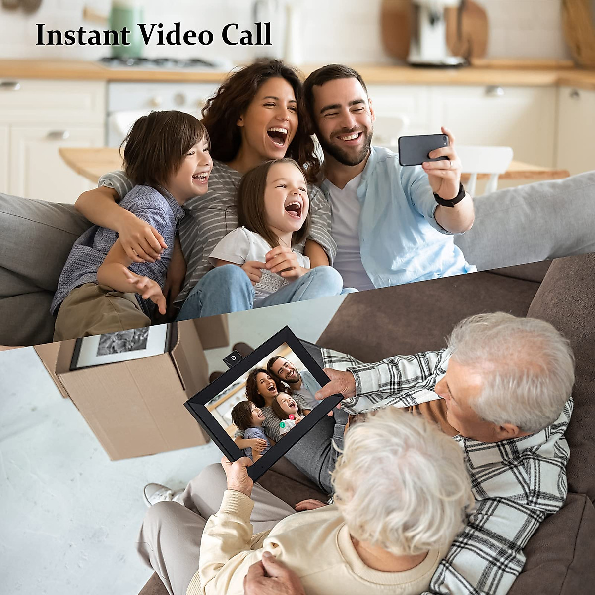 Digital Picture Frame 10.1 Inch Smart WiFi Digital Photo Frame IPS HD Touch Screen Video Call Photo Frame with 16GB Storage, Auto-Rotate, Easy Setup to Share Photos or Videos Remotely via AiMOR APP