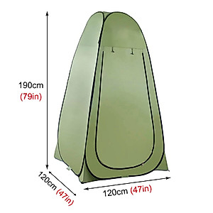 Changing Room/Toilet/Shower Tent - Green, Pop Up Tents for Outdoor Camping with Metal Frame, Privacy Shelters Room Portable, 120/150 cm Wide (Size : 120cm/47in Wide)