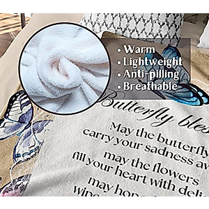 InnoBeta Butterfly Gifts for Women, Girls - Inspirational Butterfly Themed Gifts for Adult - Butterfly Blanket for Birthday, Christmas - Butterfly Blessings - Flannel Plush Blanket - 50"x 65"