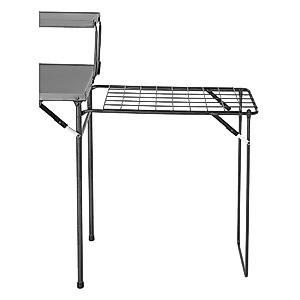 Maarch Folding Grill Tables for Outside Camping, Lightweight Kitchen Camping Table with Grill Stand for Stove, Grey