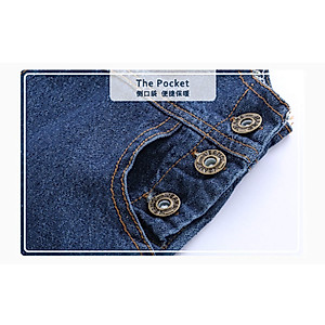 KIDSCOOL SPACE Snap Leg/Crotch Mettal Buttons Reipped Denim Overalls,Blue,18-24 Months