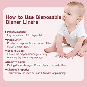 Babygoal Baby Cloth Diaper Liners 2 Pack, Rayon from Bamboo Liners for Cloth Diaper Nappy (200 Sheets) 2BBT01