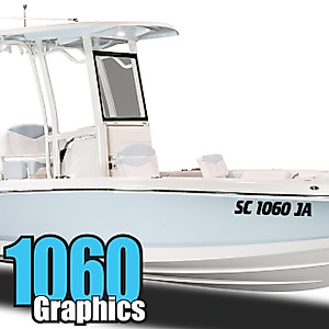 1060 Graphics 3" x 24" Custom Registration Numbers OR Boat Names (Two Sets) Marine Vinyl Sticker Decals