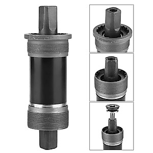 VGEBY1 Bike Bottom Bracket Square Hole Crank Axis, Bicycle Middle Mountain Bike Center Shaft for Square Tapered Spindle Crank(68X127.5L)