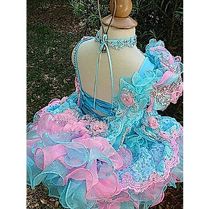 M_RAC Infant Girls' Flowers Mini Gowns Tutu Pageant Cupcake Dresses 6M