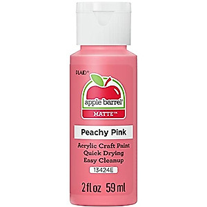 Apple Barrel Acrylic Paint, Peachy Pink 2 fl oz Classic Matte Acrylic Paint For Easy To Apply DIY Arts And Crafts, Art Supplies With A Matte Finish