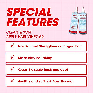 MELLOWTOUCH Apple Cider Vinegar Hair Rinse 400ml with Abyssinian Oil, Paraben-Free for exfoliates the scalp and hair 13.5 fl oz - K-Beauty, Made in Korea