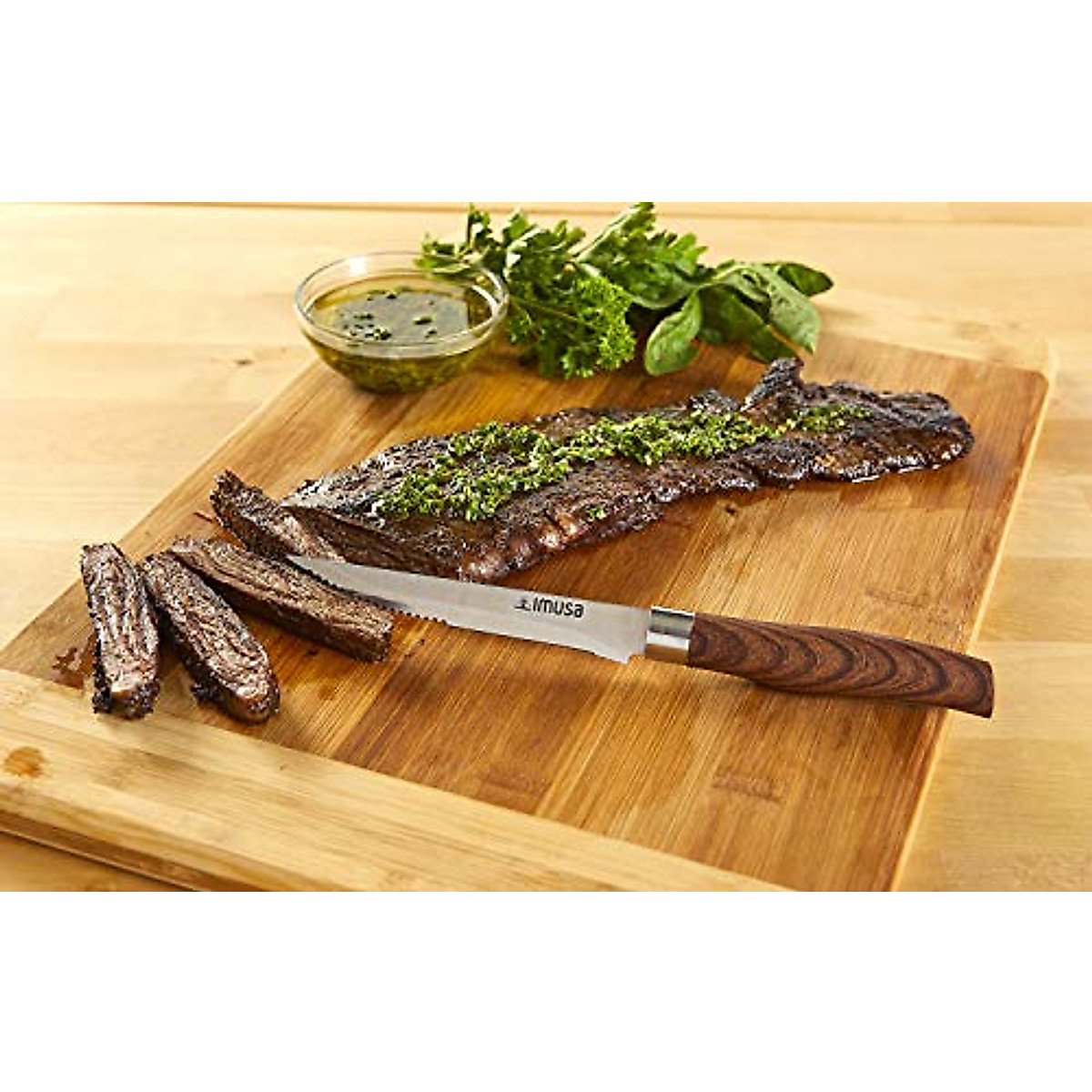 Imusa USA IMU-73056 4.5" Stainless Steel Steak Knife with Woodlook Handle
