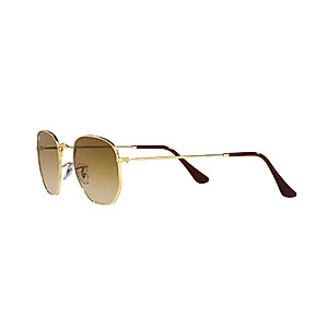 Ray-Ban RB3548 Hexagonal Sunglasses, Gold/Clear Gradient Brown, 54 mm