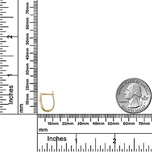 AVORA 10K Yellow Gold Simulated Diamond CZ Huggie Hoop Earrings