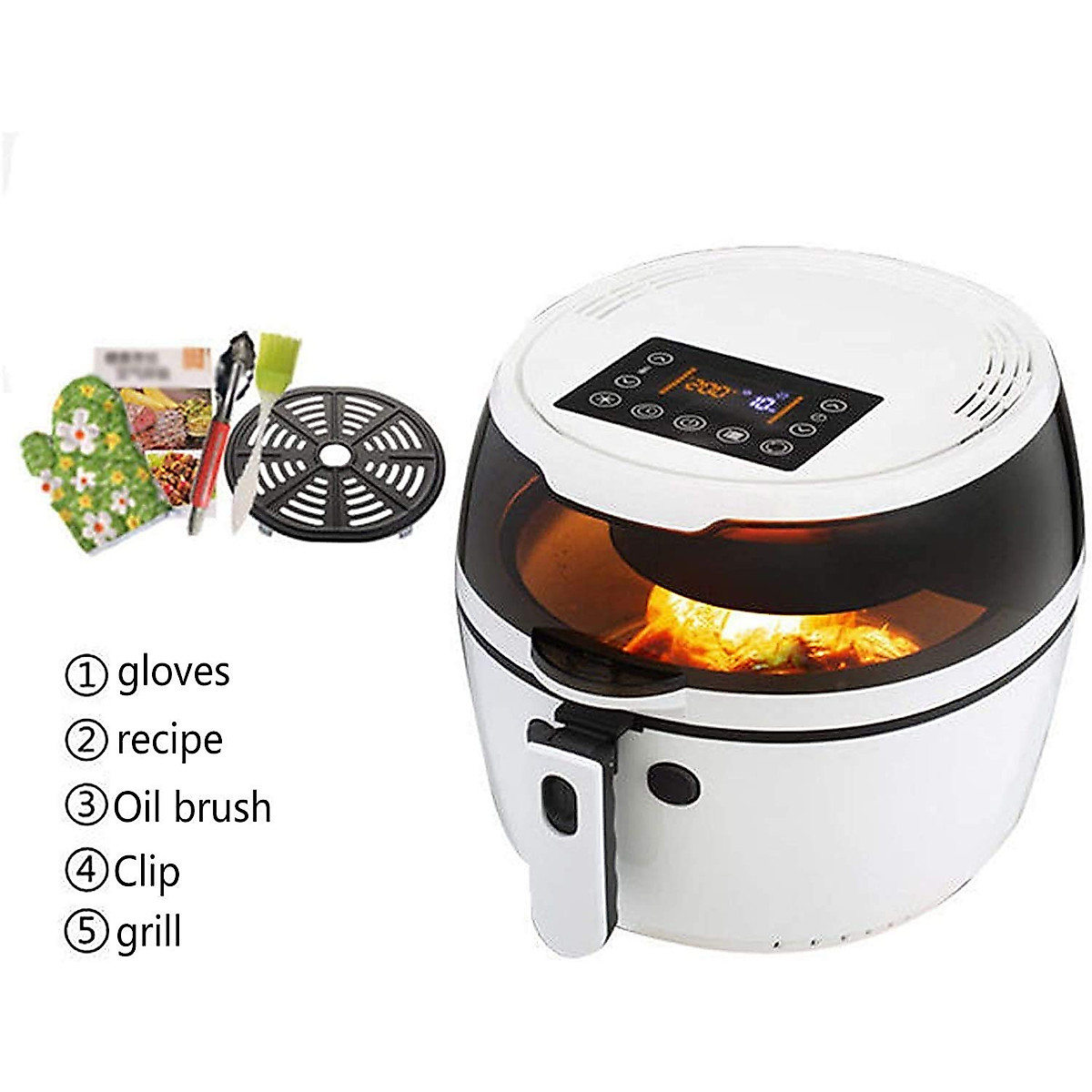 Air Fryer Oven Stove French Fries Machine 8 Liters Oil-Free Air Healthy Fryer Household Automatic Stir Fry Multi-Function Fries Machine Oven Electric Fryer, Adjustable Temperature Contr