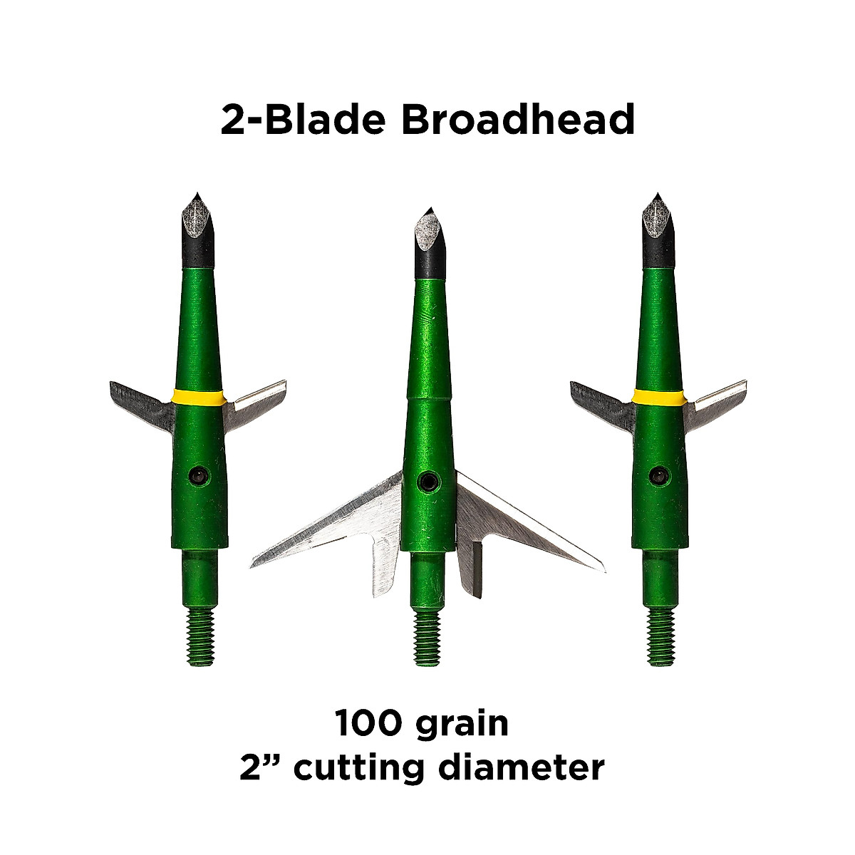 Swhacker SWH00207 #207 2 Inch Cut Broadheads Set of 3-100 Grain, Green, 2"