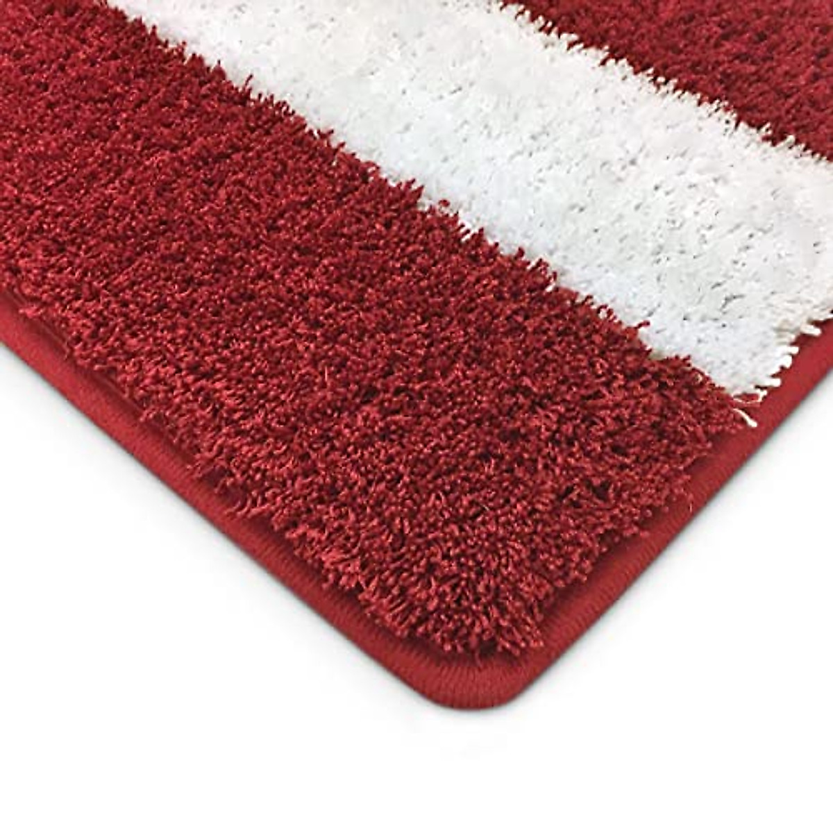 MICRODRY Home Inspirations Collection Soft & Cozy Bath Mats for Bathroom, Memory Foam Bathroom Rugs with Skid Resistant Base, Ultra Absorbent Microfiber Bath Mat, 17x24, Small, Red
