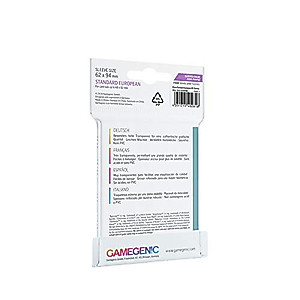 Prime Board Game Sleeves | Pack of 50 Extra-Clear Sleeves | 62 by 94 mm Card Sleeves Optimized for Standard European Card Games | Premium Card Protection | FFG Purple Color Code | Made by Gamegenic