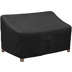 Taufey Patio Bench Loveseat Cover, Heavy Duty and 100% Waterproof Outdoor Sofa Cover, Lawn Patio Furniture Covers with Air Vent - Small(Standard), Black