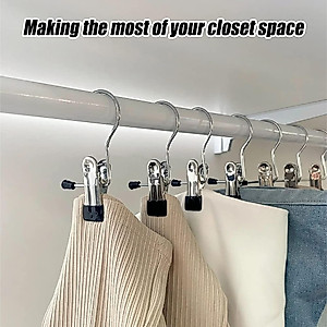 30Pcs Boot Hangers for Closet, FHDUSRYO Hanging Clips Clothes Pins, Portable Laundry Hooks with Clips, Hanger Clips Boot Hanging Hold Clip, Multifunctional Hangers Single Clips for Travel Pants Hats