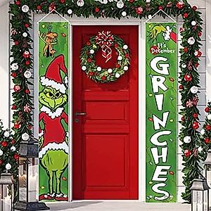 It's December Christmas Porch Sign, Christmas Hanging Banner Flag, Courtyard Indoor And Outdoor Party Holiday Ornament (12 x 72 inches)