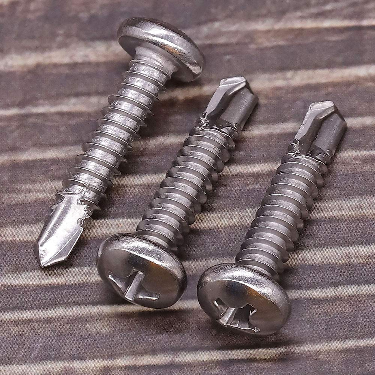 #6 x 1/2" Pan Head Self Drilling Screws, Phillips Drive, 410 Stainless Steel Sheet Metal Screws,Self Tapping, Dovetail, Pack of 100