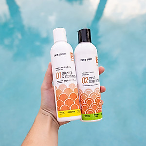 Solpri Swimmers Chlorine Vitamin C Swim Shampoo Body Wash with Pre & Post Swim Conditioner (16 Fl Oz Total)