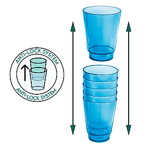 Acrimet Plastic Cup, Reusable, 10oz | 300ml, Tumbler Water, Machine Washable, Stackable Beverage Tumblers, Drinking Cup, Shatterproof, Durable (Blue Color) (Set of 10)