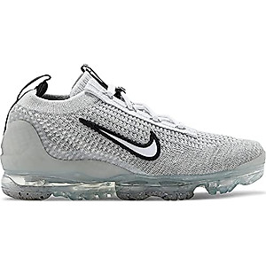 Nike Boy's Air Vapormax 2021 FK (Big Kid) White/White/Black/Metallic Silver 6.5 Big Kid M