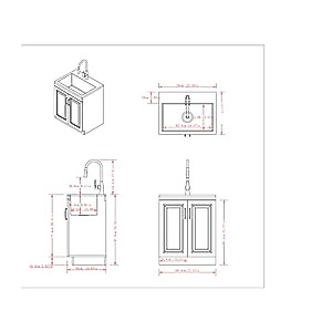 SIMPLIHOME Darwin Contemporary 28 Inch Deluxe Laundry Cabinet with Pull-out Faucet and Stainless Steel Sink in White, For the Laundry Room and Utility Room