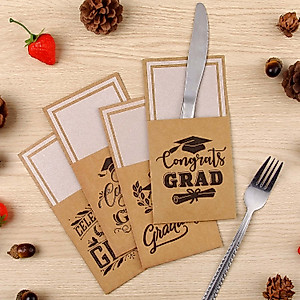 Quera 2023 Graduation Silverware Bags Utensil Cutlery Holders Utensil Holder Pockets Class of 2023 Graduation Party Supplies for College, Senior, School Congrats Grad Centerpiece Table Decor 36Pack