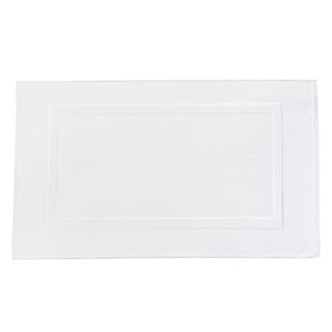 Amazon Basics Banded Bathroom Bath Rug Mat - 20 x 31 Inch, Bright White