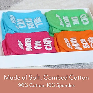 Mommachi Baby Boy Essentials Holiday Gift, Newborn Baby Boy Gifts – Blue Baby Boy Socks 6-12 Months, the Ideal Blue Set Newborn Gifts – 4 Pairs of Baby Boy Socks with Gift Box