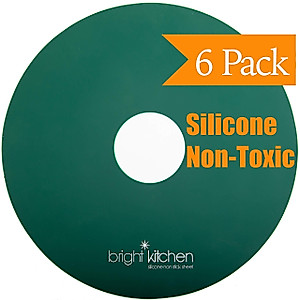 6 Silicone Dehydrator Sheets NON-Toxic for Nesco Round Dehydrators Fruit Roll Up Fruit Leather Circle ReUsable Flexible Non Stick - 6 FLAT Sheets