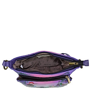 Anna by Anuschka Women's Zip-top Multi-compartment Organizer Medium Crossbody, Paris Sunrise, One Size US