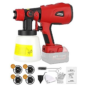 Cordless Paint Sprayer for Milwaukee M18 18v Battery,HVLP Paint Sprayer Gun for Cabinets Cars Walls Furniture House Painting (Tool Only)