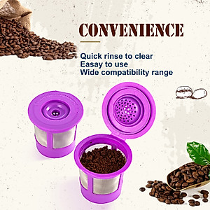 Reusable K Cups for Keurig 1.0 & 2.0 Brewers, Stainless Steel Refillable Mesh Filter, Eco-Friendly Coffee Pods (Pack of 4)